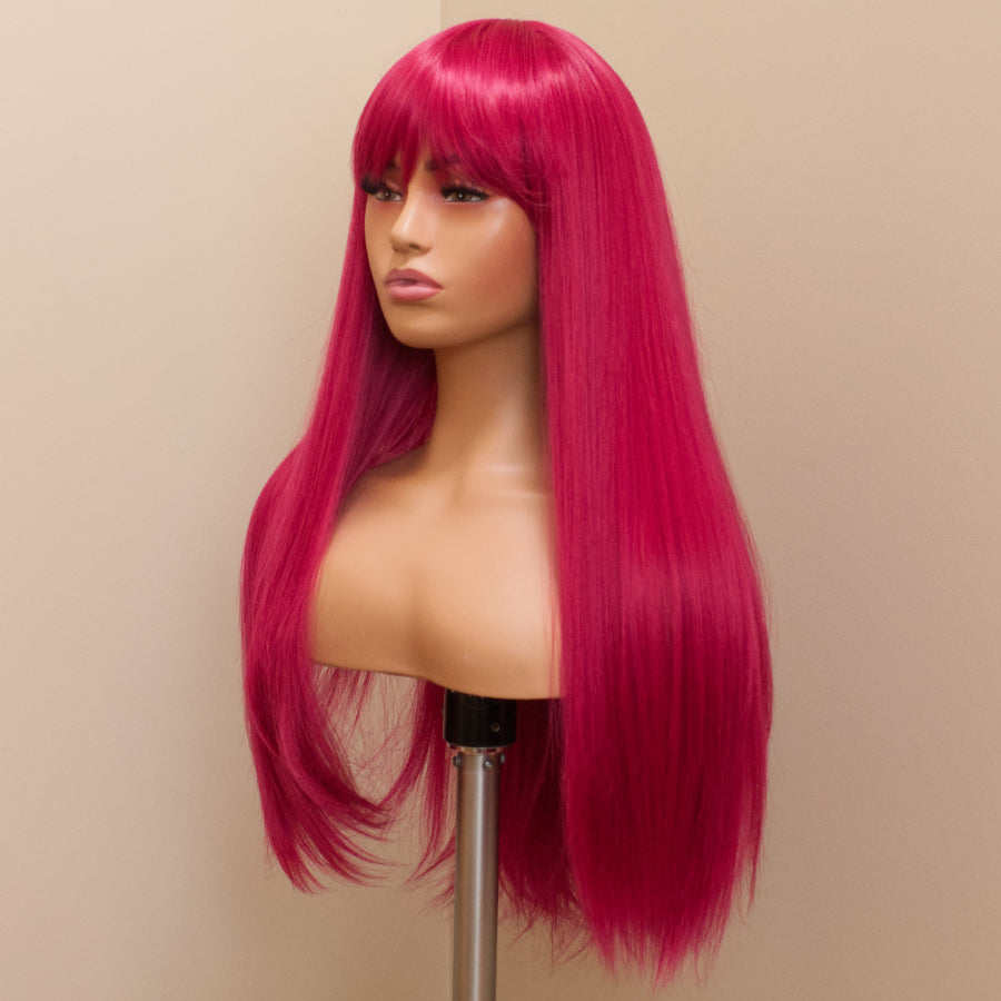 Bold Pink Hard Front Wig 24-26" 200% Density | Hows Your Head Wigs