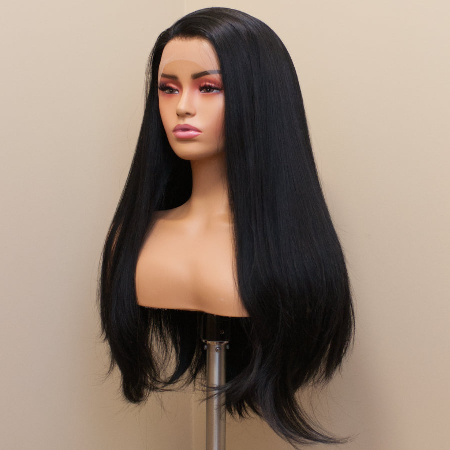 Jet Black Lace Front Wig 24–26" 200% Density | Hows Your Head Wigs