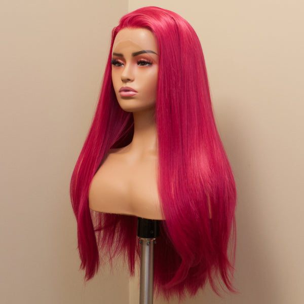 Bold Pink Lace Front Wig 24–26" 200% Density | Hows Your Head Wigs